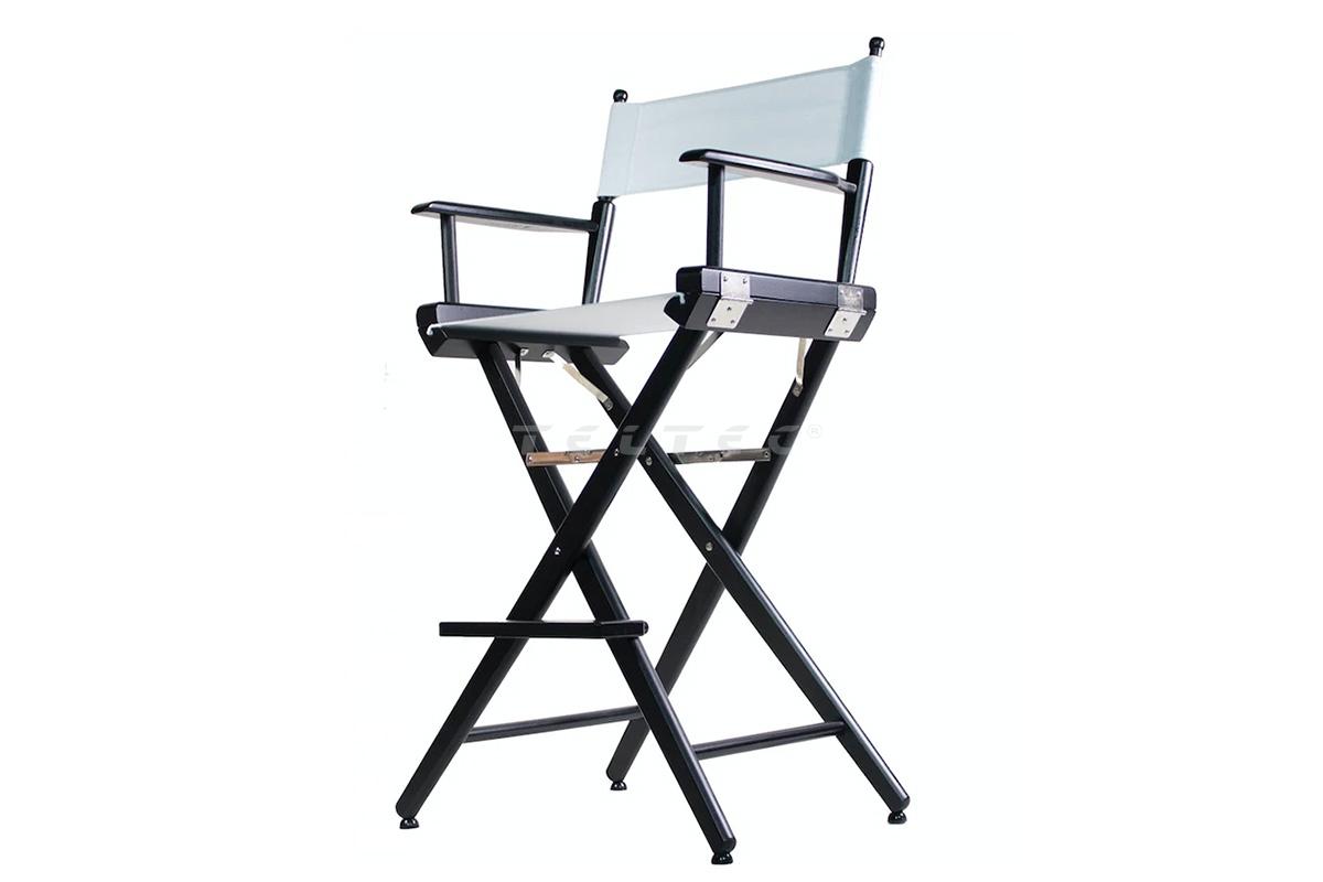 Filmcraft Pro Series Director Chair TALL black - WHITE canvas ...