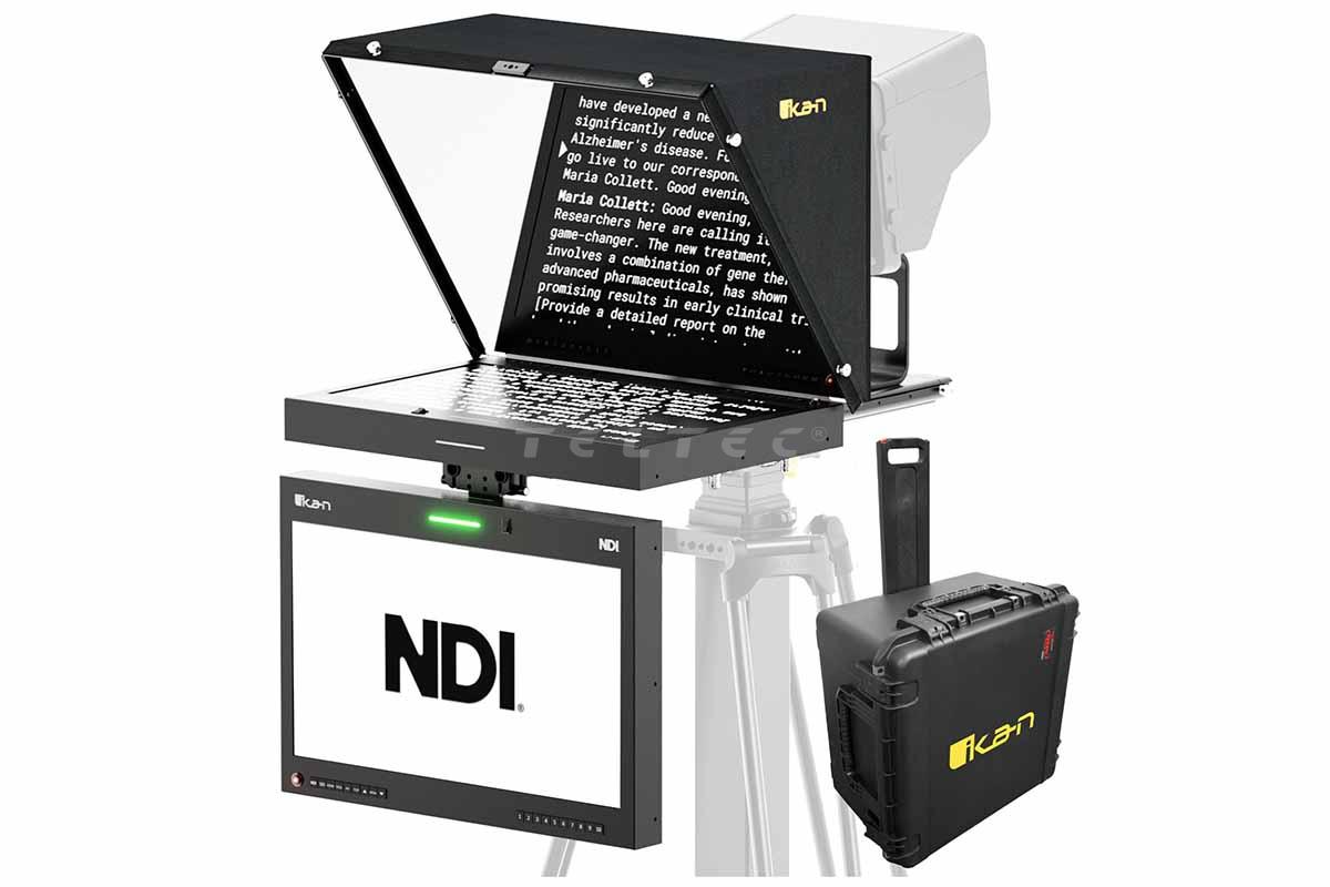 Ikan PT419W-NDI-TMN-TK Aura 19" NDI Teleprompter w/ Talent Monitor ...